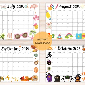 Editable School Calendar 2025-2026 From July to June- Printable School ...