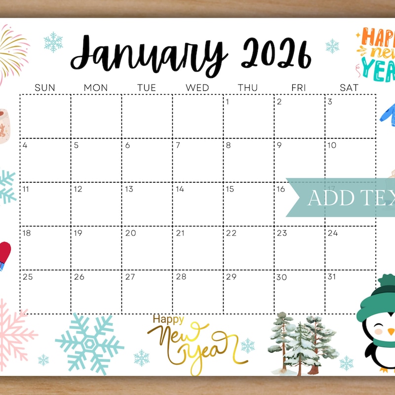 January26 Calendar - Etsy