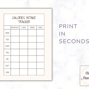 Printable Calorie Tracker, Weight Loss Tracker, Fitness Tracker, Diet ...