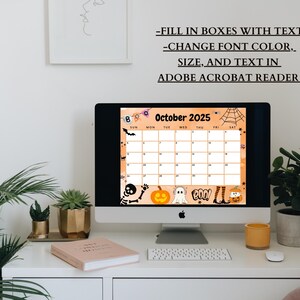 Editable October 2025 Calendar, Spooky Halloween Calendar W/ Pumpkins ...