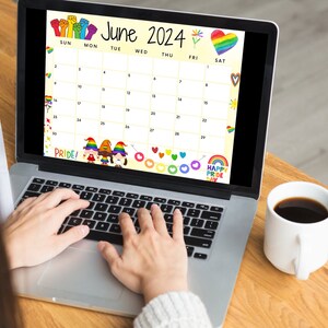 EDITABLE June 2024 Calendar, Printable Calendar, Pride Month Calendar ...