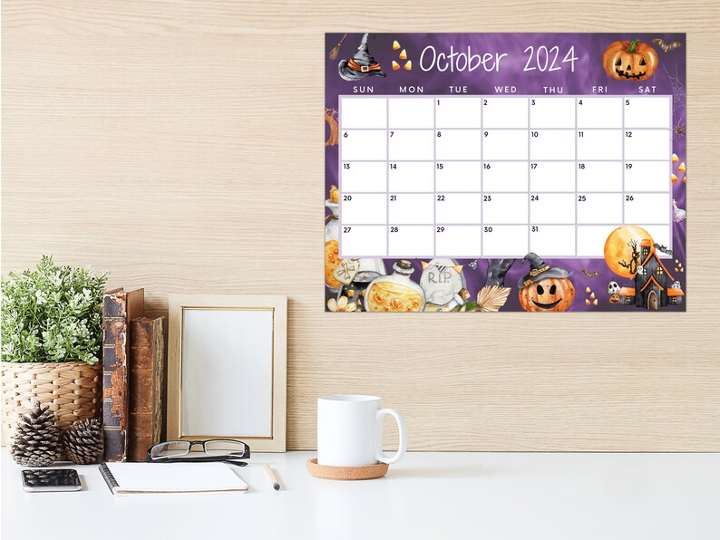 Editable October 2024 Calendar, Printable Calendar, School Calendar ...