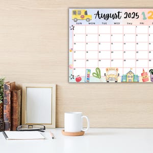 Printable August 2025 Calendar, Editable Calendar 2025, Back to School ...