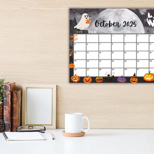 Editable October 2025 Calendar, Printable Calendar, 2025 Spooky ...