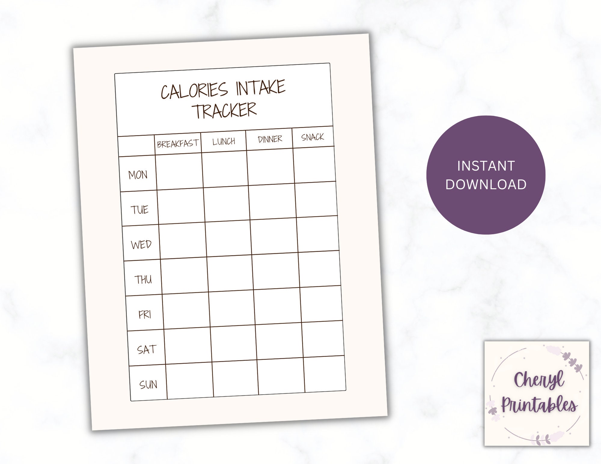 Printable Calorie Tracker, Weight Loss Tracker, Fitness Tracker, Diet ...
