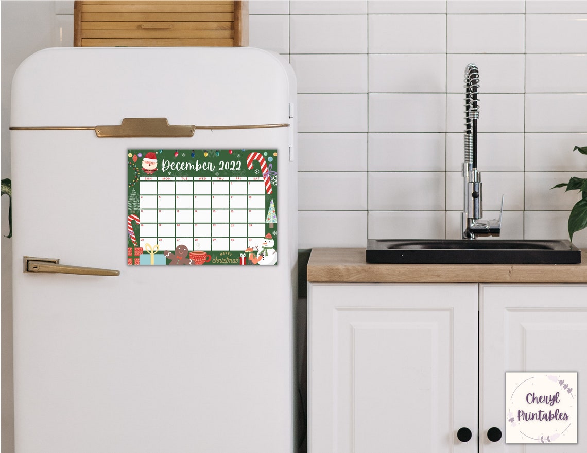 PRINTABLE December Calendar Christmas Calendar Holiday - Etsy