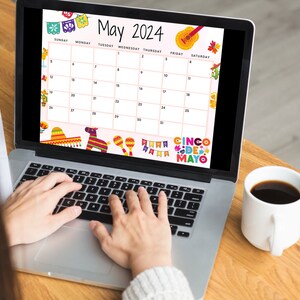 EDITABLE May 2024 Calendar, Printable Cute Pink Cinco De Mayo Calendar ...