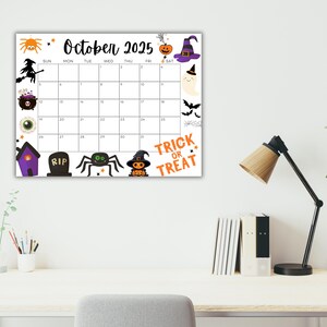 Editable October 2025 Calendar, Printable Calendar, School Calendar ...