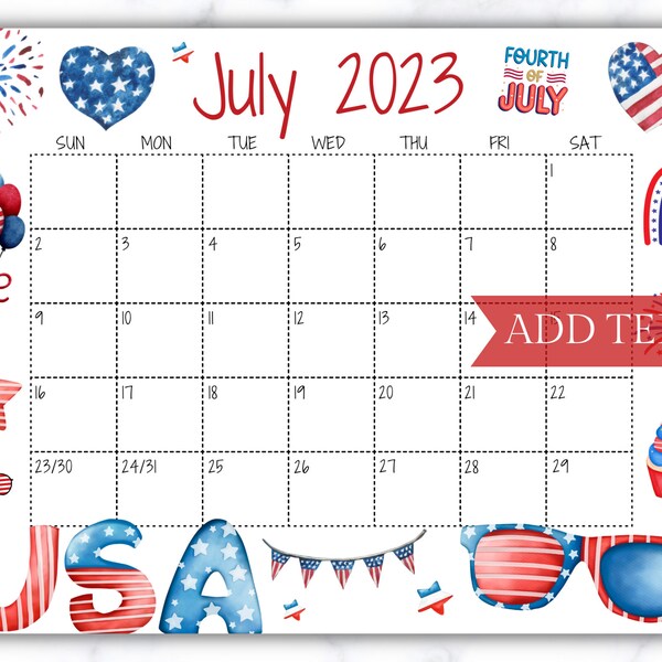 American Flag Calendar 2023 - Etsy Australia