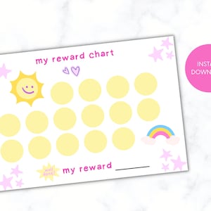 Printable Kids Rainbow Reward Chart, Girls Chore Chart, Rainbow Chore ...