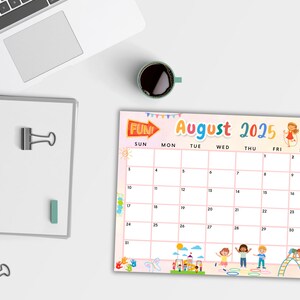 EDITABLE August 2025 Calendar, Cute Printable Calendar W/ Fun Back to ...