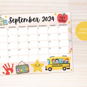 Editable September 2024 Calendar, Cute Printable Calendar, Back to ...