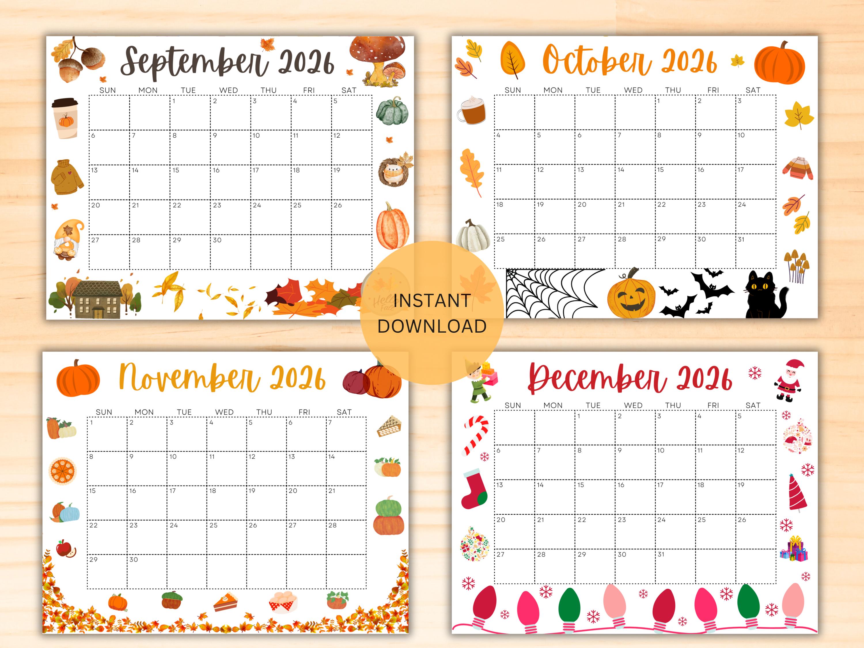 Editable January 2026 Calendar Bundle- Printable Wall Calendar 2026 ...