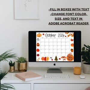 Editable October 2026 Calendar, Printable Calendar, School Calendar ...