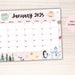 Editable January Calendar 2025, Printable Pink Calendar 2025, Cute ...