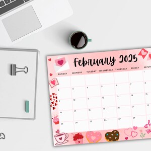 Editable February 2025 Calendar, Printable College Calendar, Happy ...