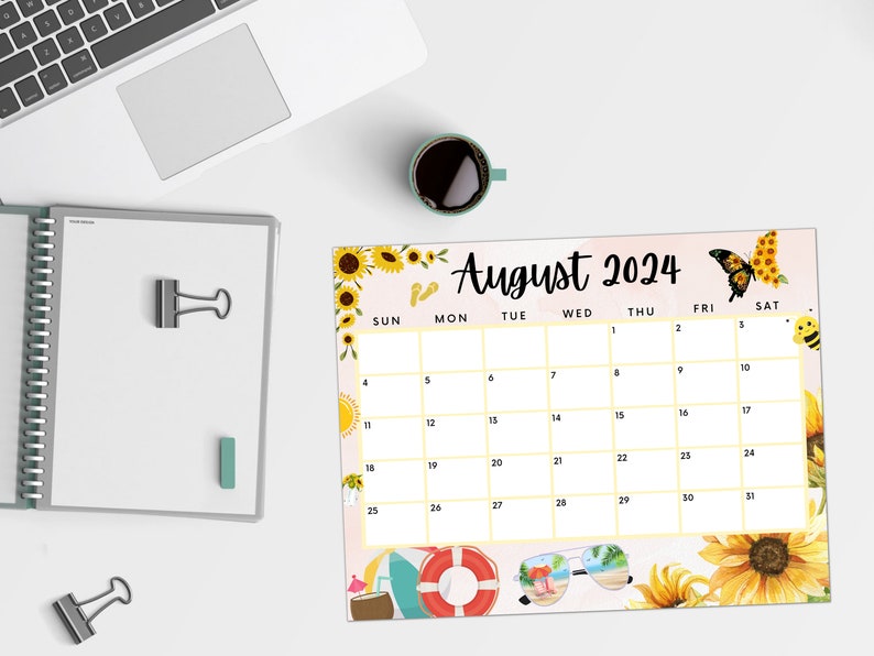 EDITABLE August 2024 Calendar, Printable Calendar 2024, Beautiful ...