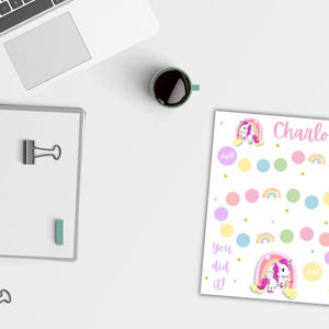 Editable Girls Chore Chart Unicorn Colors, Kids Unicorn Reward Chart ...
