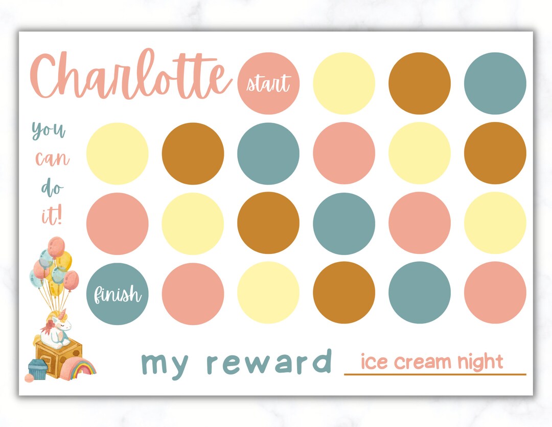 Editable Kids Unicorn Chore Chart, Girl Reward Chart, Daily Chore Chart ...
