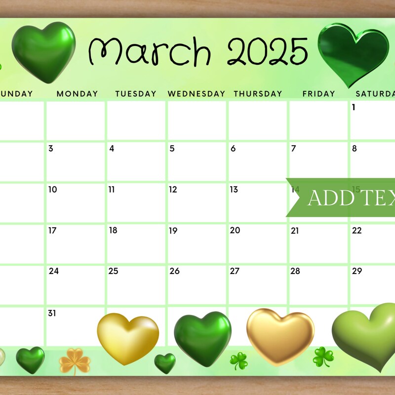 March 2025 Printable Calendar - Etsy