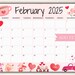 Editable February 2025 Calendar, Printable Valentines Day Calendar W ...