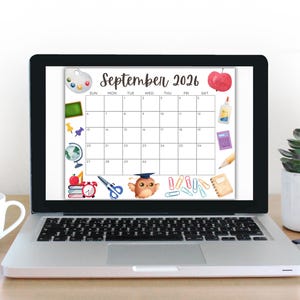 Editable September 2026 Calendar, Printable School Calendar Colorful ...