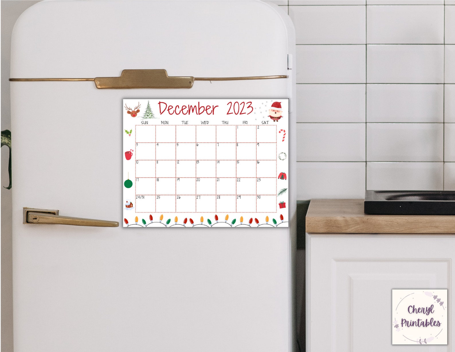 PRINTABLE December Calendar Christmas Calendar Holiday - Etsy