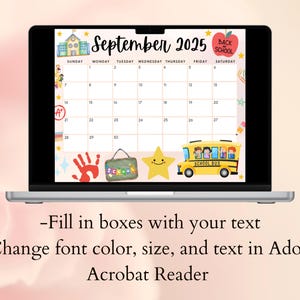 Editable September 2025 Calendar, Cute Printable Calendar, Back to ...