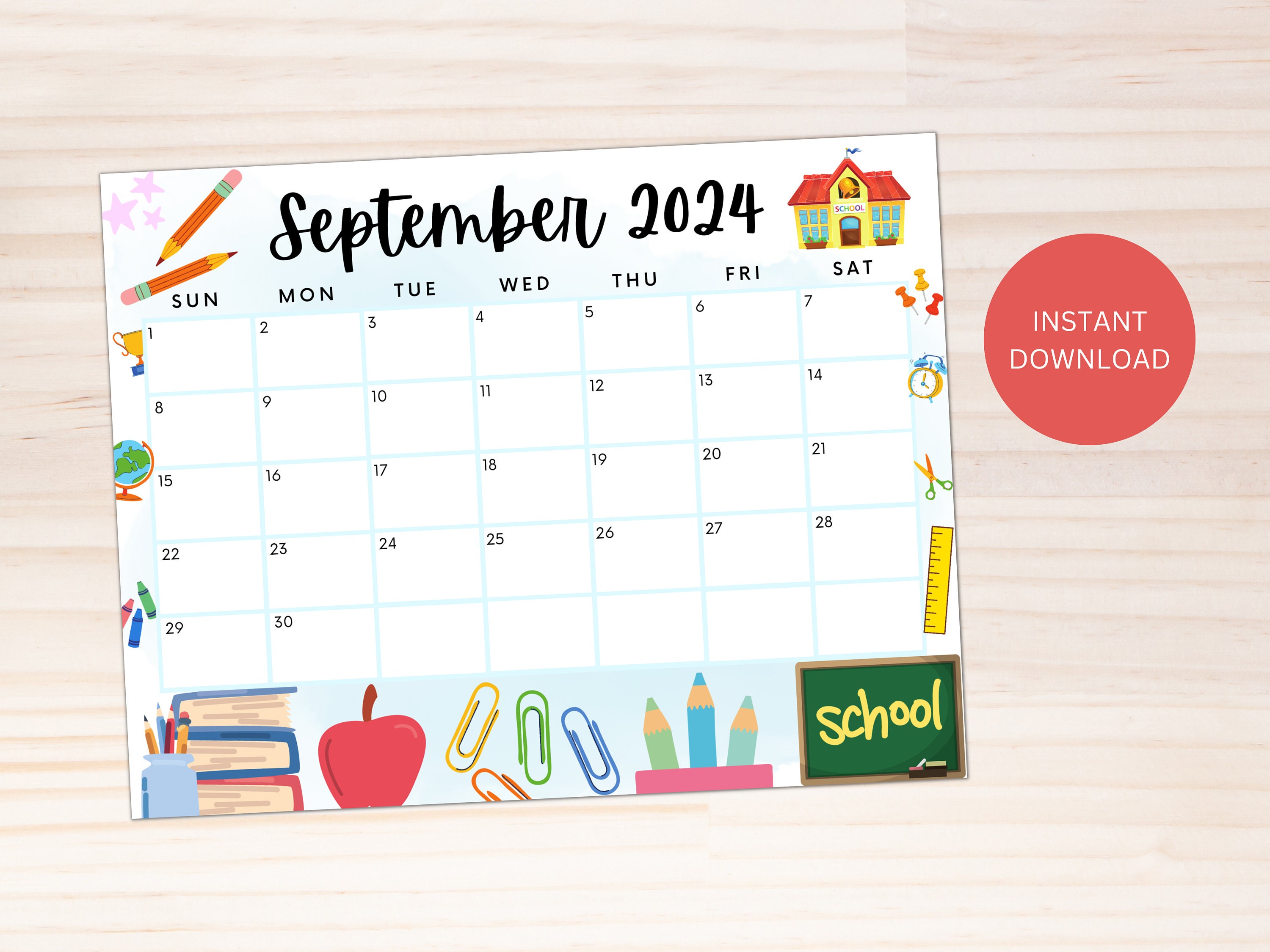 Editable September 2024 Calendar, Cute Printable Calendar, Back to ...