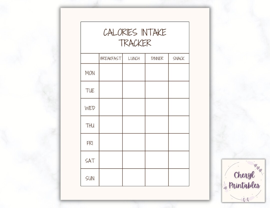 Printable Calorie Tracker, Weight Loss Tracker, Fitness Tracker, Diet ...