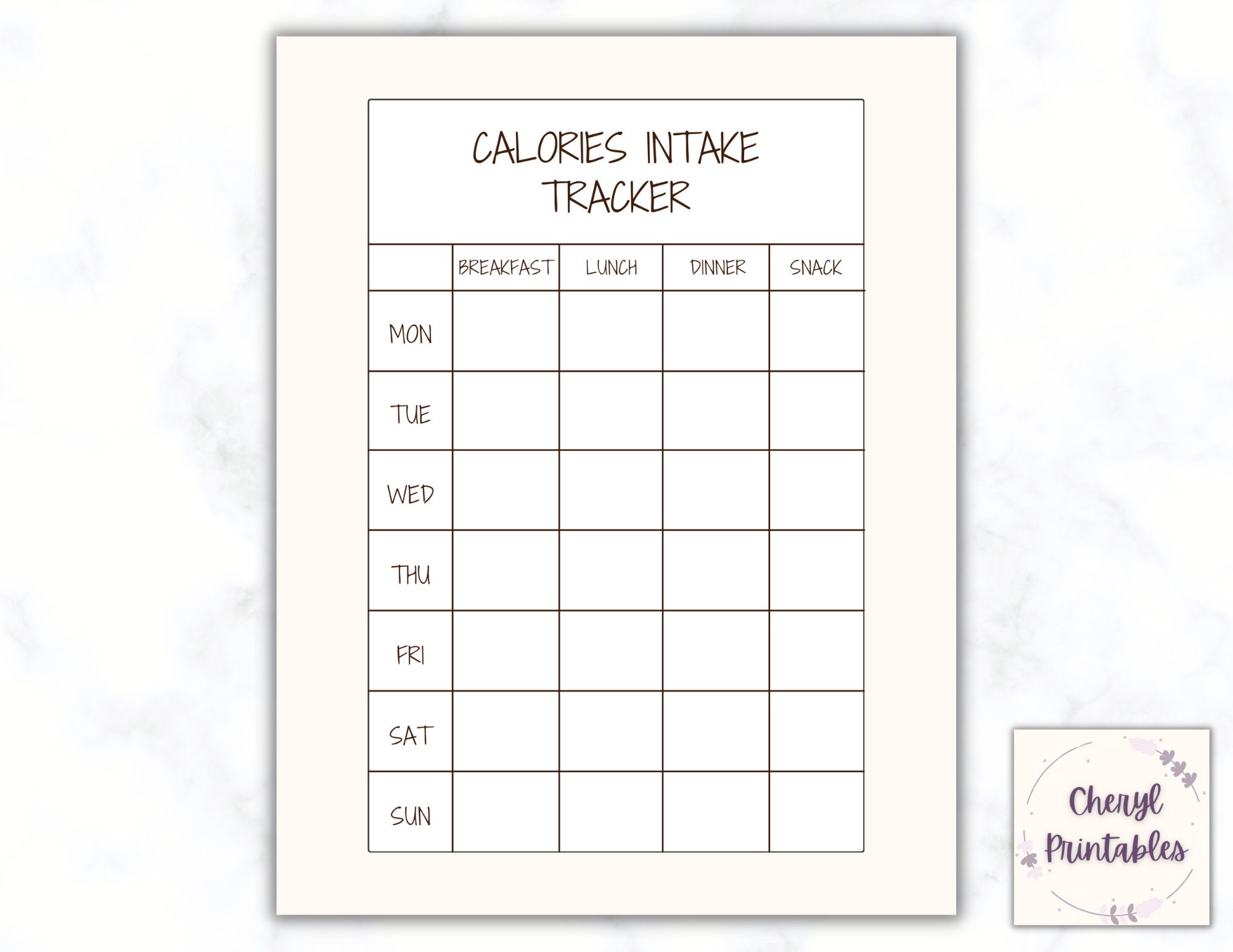 Printable Calorie Tracker, Weight Loss Tracker, Fitness Tracker, Diet ...