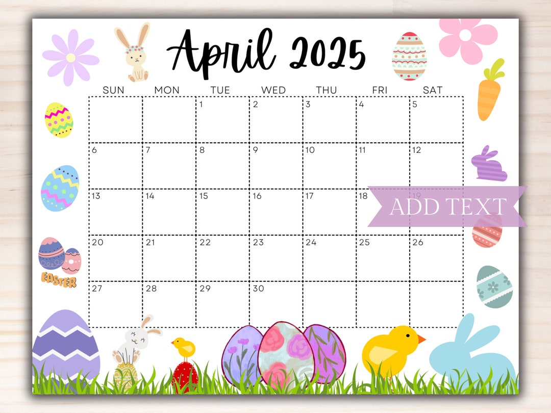 EDITABLE April 2025 Calendar, Printable Calendar 2025, Beautiful Easter ... EDITABLE April 2025 Calendar, Printable Calendar 2025, Beautiful Easter ...