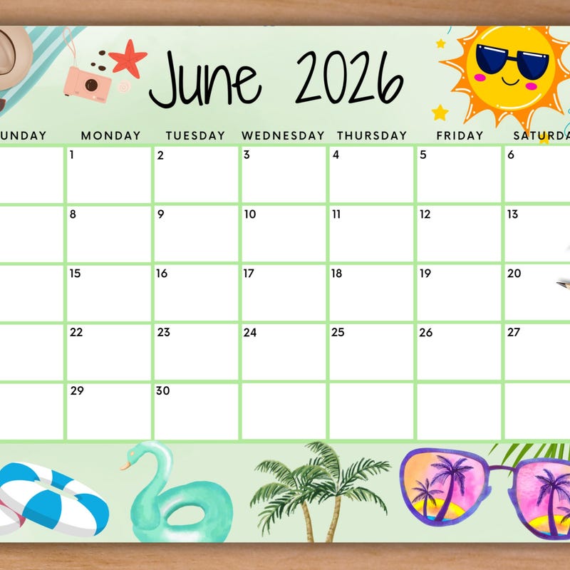 Summer Camp Calendar Edit - Etsy