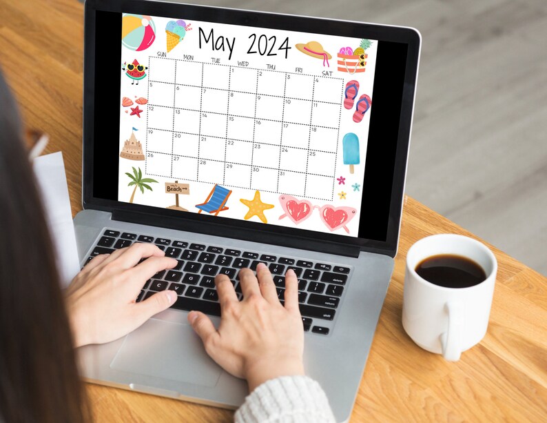 EDITABLE May 2024 Calendar Printable Calendar 2024 Beautiful - Etsy México