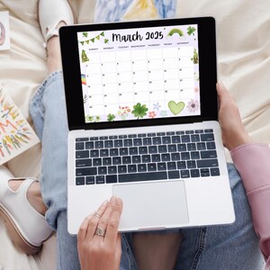 EDITABLE March 2025 Calendar, Printable Homeschool Calendar, Beautiful ...
