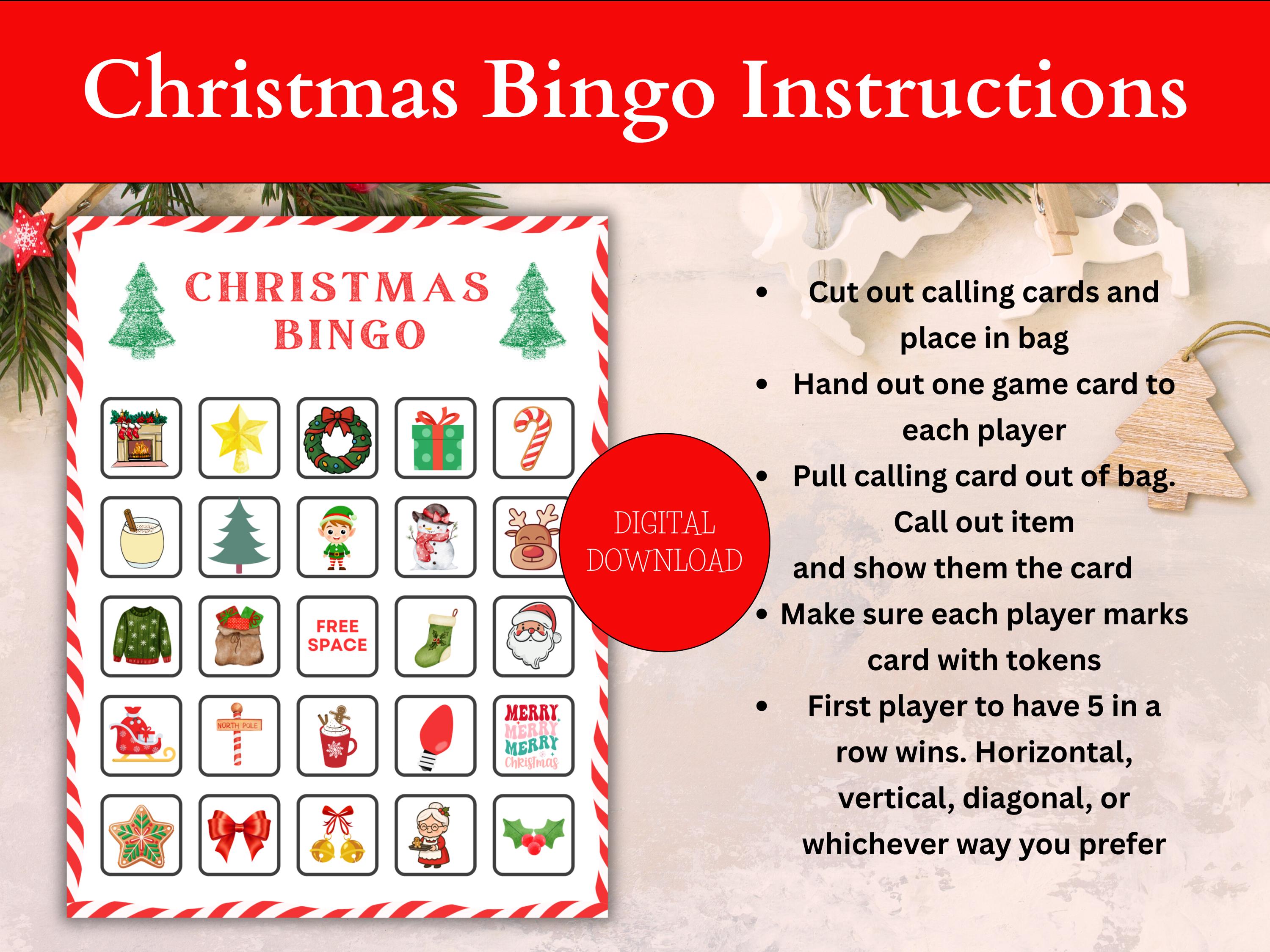Printable Christmas Bingo, 30 Christmas Bingo Cards, Fun Kids Classroom ...