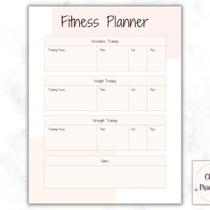 Printable Fitness Planner, Weight Loss Tracker, Fitness Tracker, Weight ...