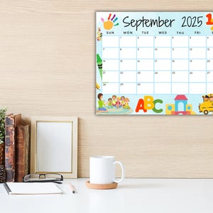 Editable September 2025 Calendar, Printable School Calendar With Abc's ...