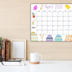 EDITABLE April 2025 Calendar, Printable Easter Calendar Purple Easter ...