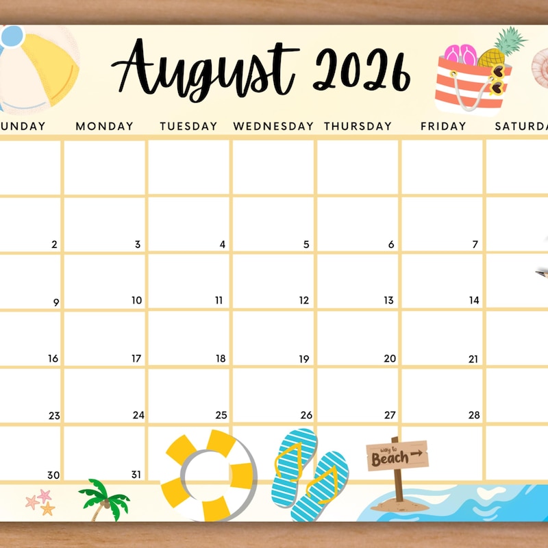 Beach Calendar 2026 - Etsy