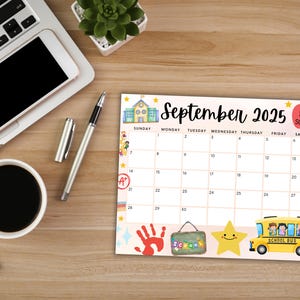 Editable September 2025 Calendar, Cute Printable Calendar, Back to ...