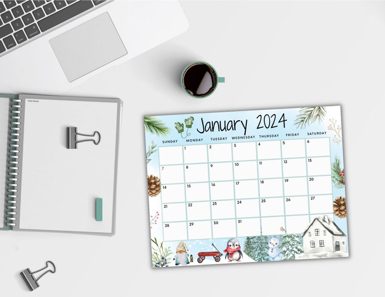 Editable January Calendar 2024 Printable Wall Calendar 2024 - Etsy México