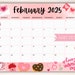 Editable February 2025 Calendar, Printable College Calendar, Happy ...