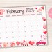 Editable February 2025 Calendar, Printable Valentines Day Calendar W ...
