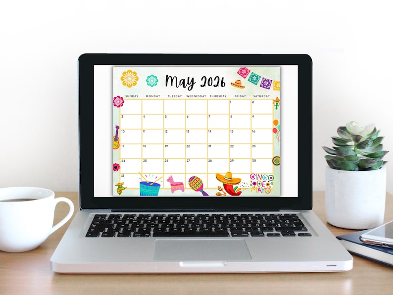 EDITABLE May 2026 Calendar, Printable Wall Calendar, Cute Calendar for ...