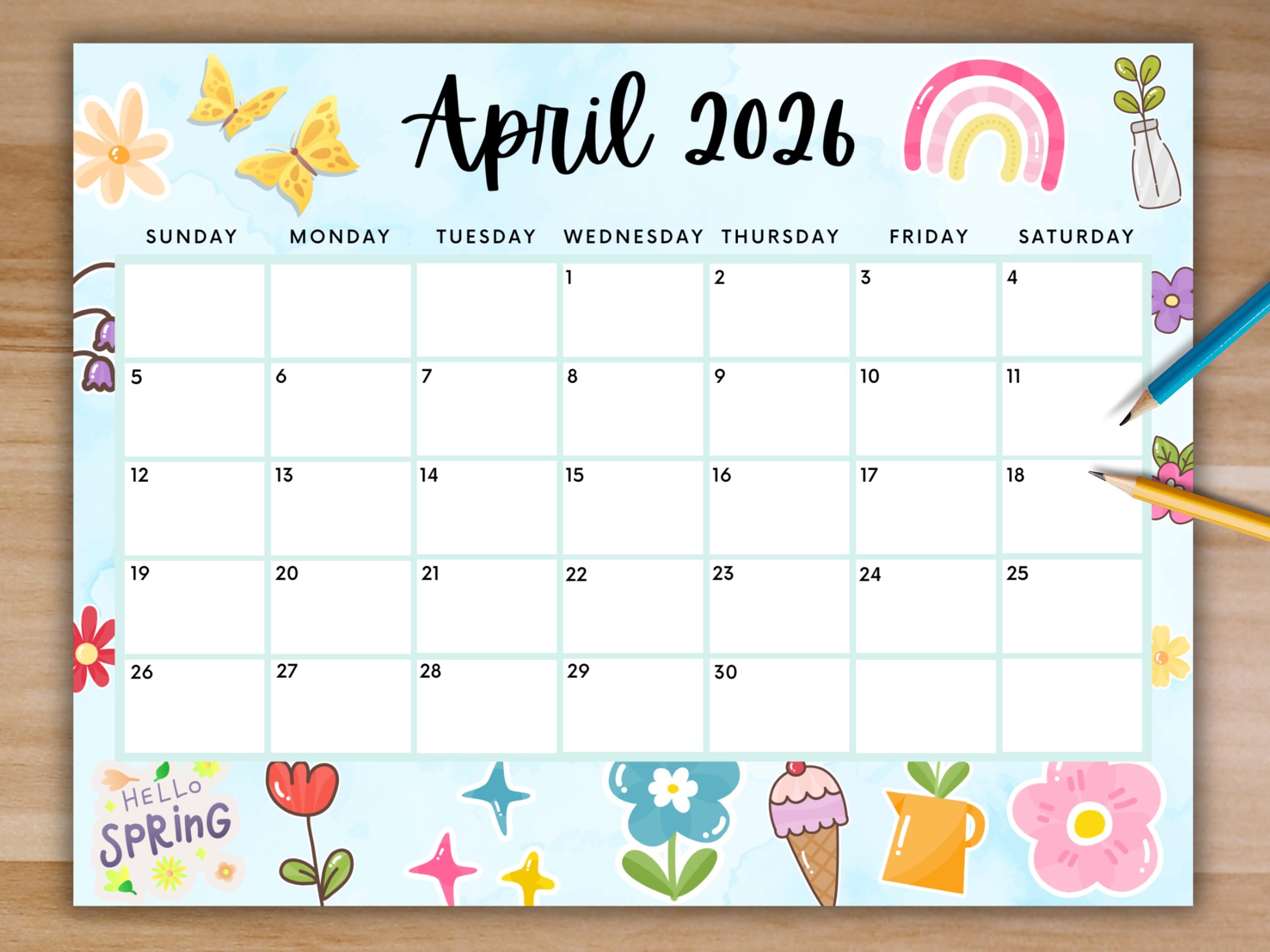 Calendario Abril 2024 Obtenga El Calendario Imprimible De Abril De 2024