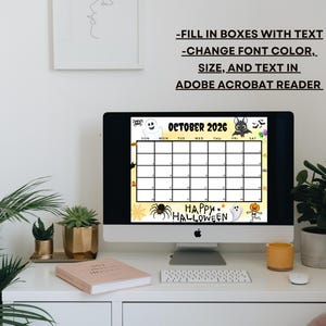 Editable October 2026 Calendar, Printable School Calendar W/ Happy ...