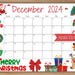 Editable December 2024 Calendar, Printable Calendar W/ Merry Christmas ...