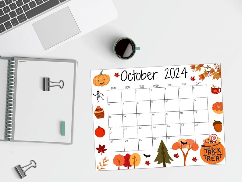 Editable October 2024 Calendar, Printable Calendar, School Calendar ...