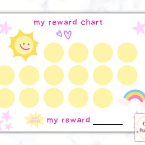 Printable Kids Rainbow Reward Chart, Girls Chore Chart, Rainbow Chore ...